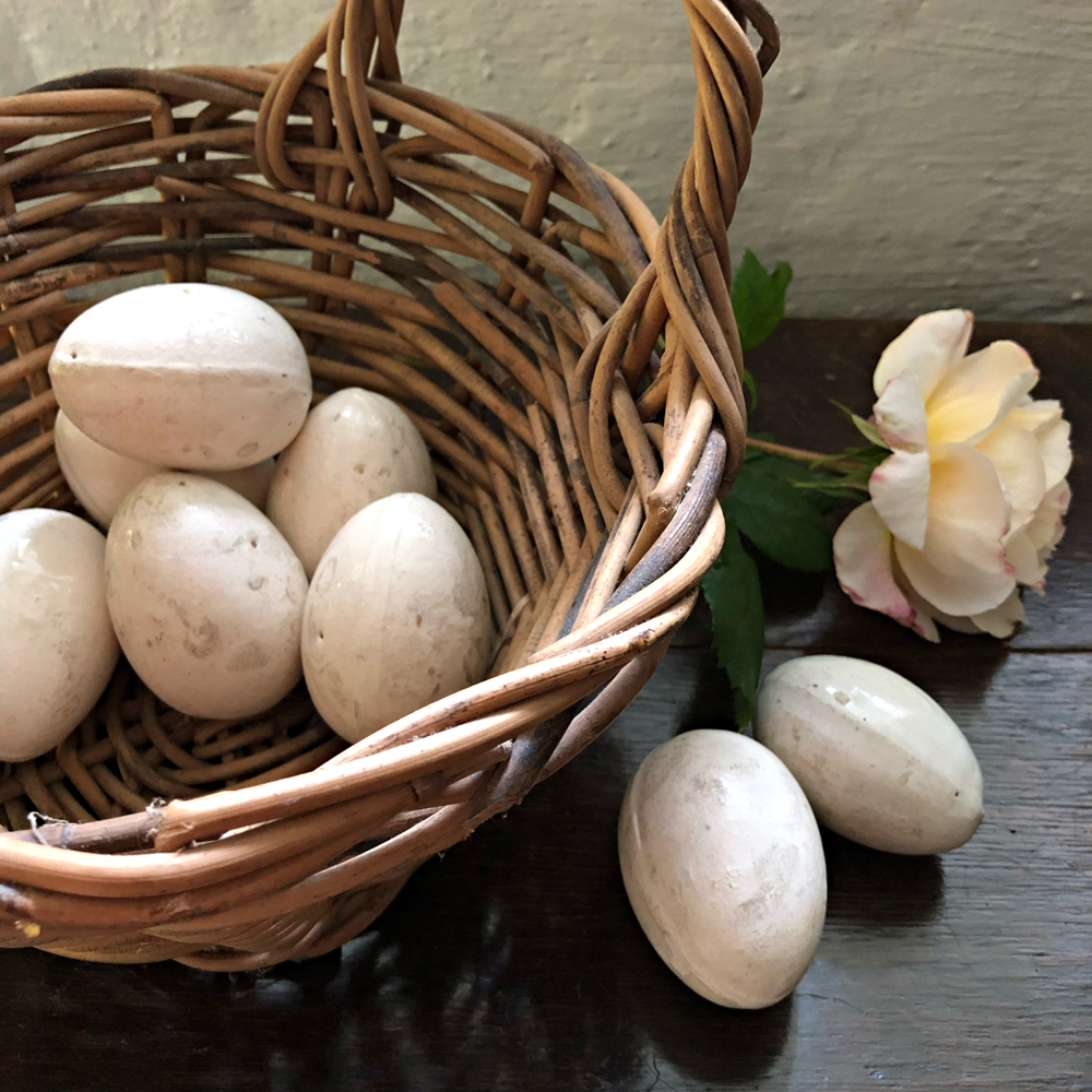 White ironstone eggs - H is for Home Country